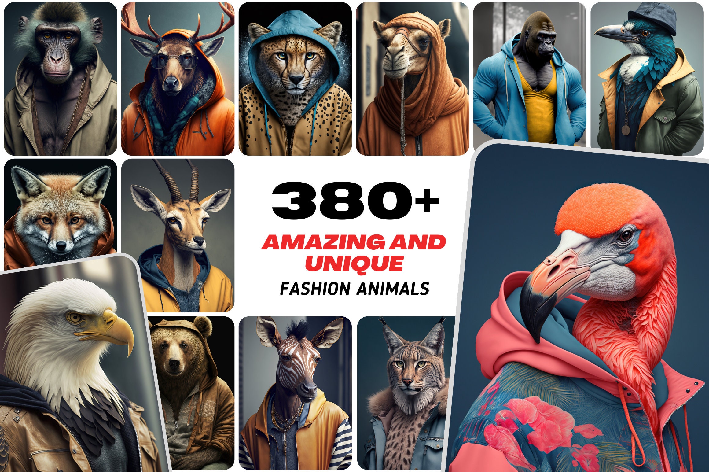 380 Fashion Animals Amazing and Unique, Printable Chic Animals ...