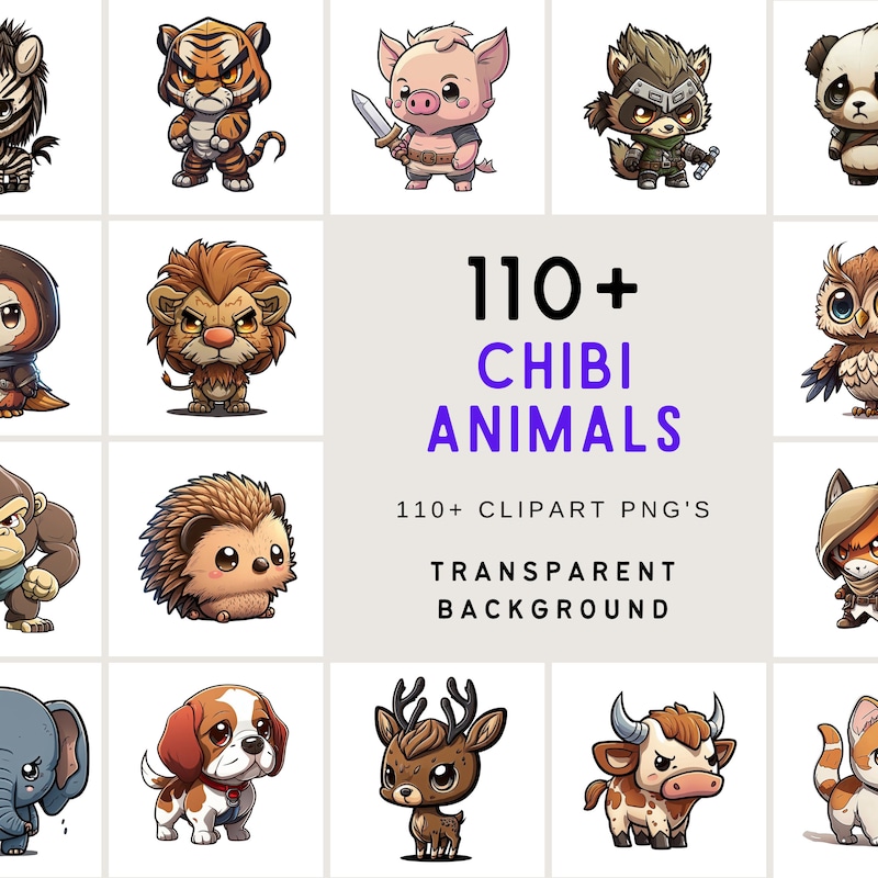 Chibi Animals - Etsy