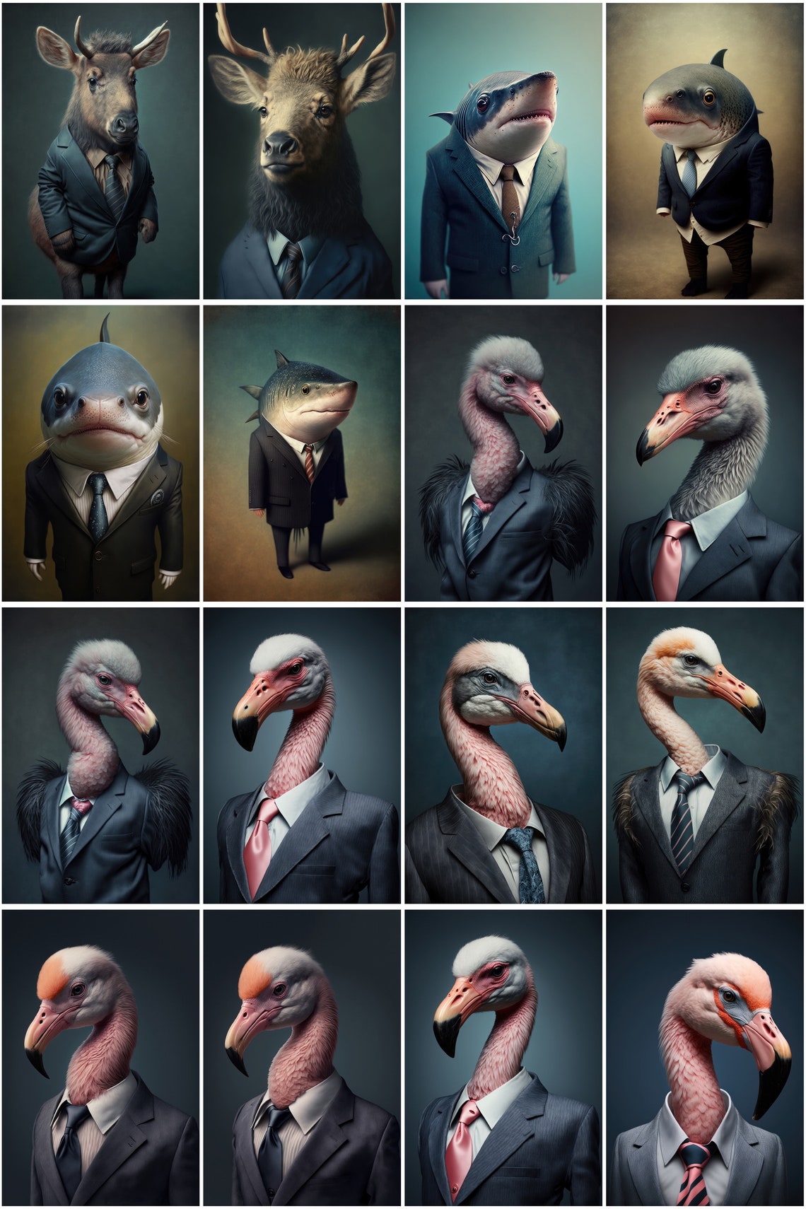 Adorable Baby Animals in Business Suits 390 Whimsical - Etsy