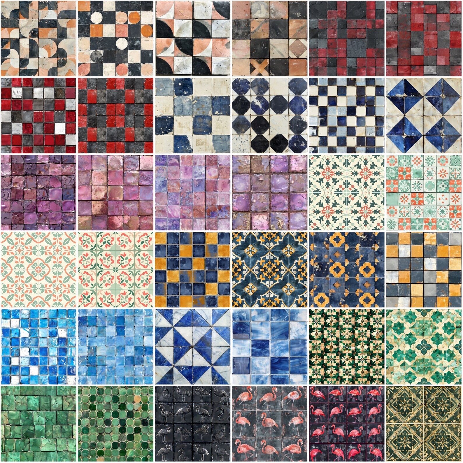 330 Ceramic Tile Seamless Patterns Bundle - High-resolution JPG ...