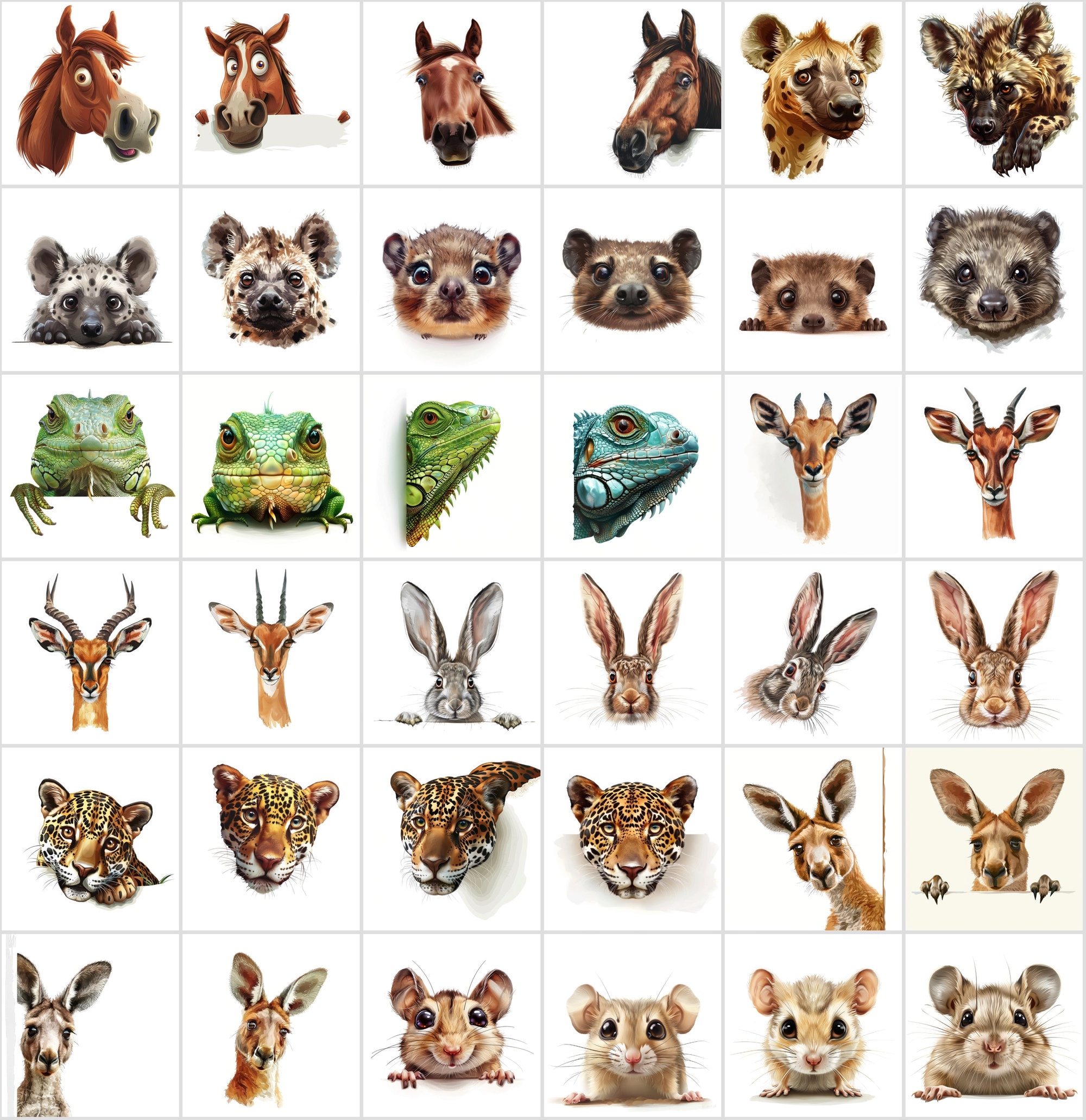 Peek-a-boo Animals! 460 Transparent PNG & JPG Graphics - Etsy