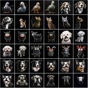 500 Chalk Animal Illustrations High-resolution JPG, Commercial License ...