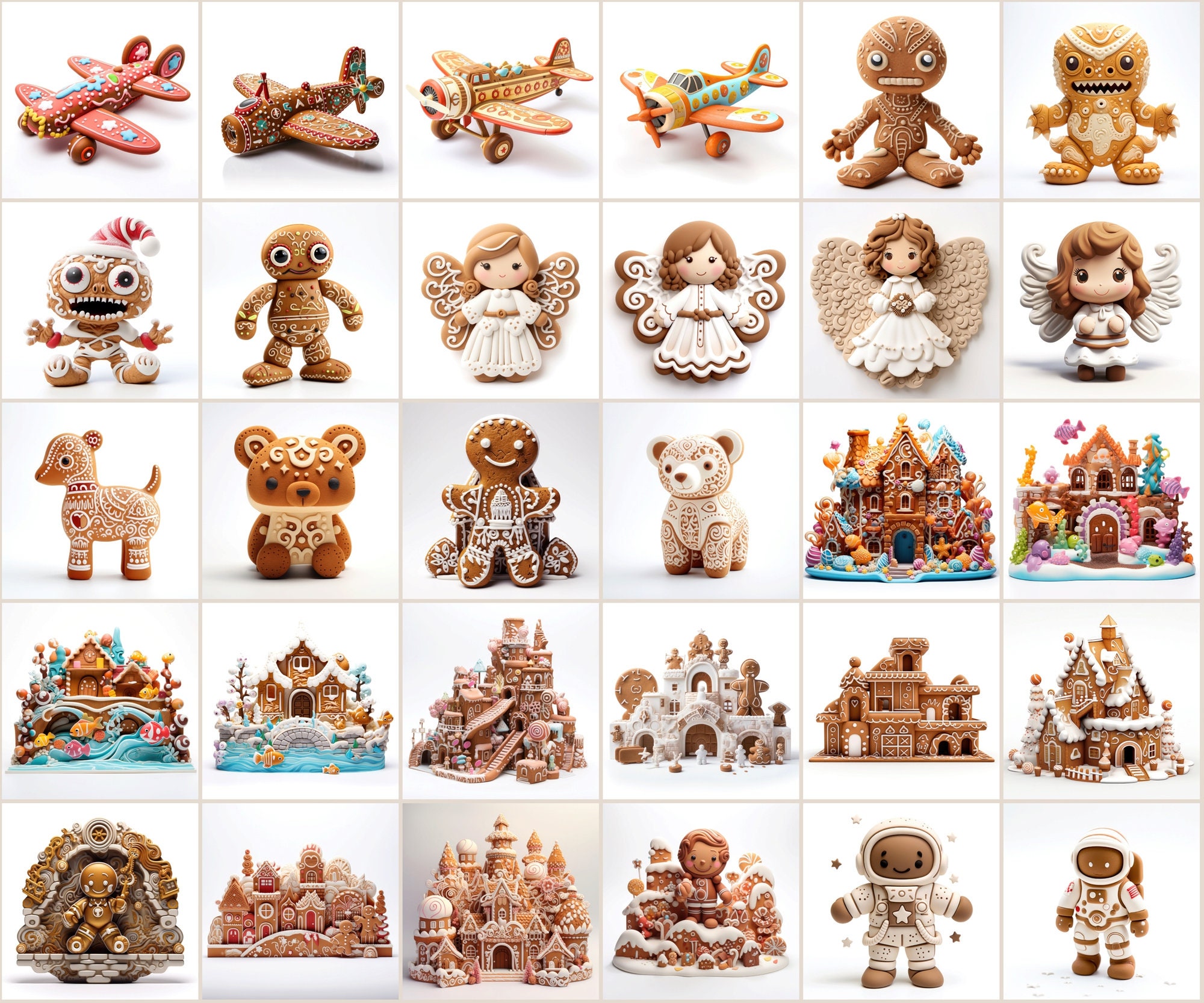 Ultimate Gingerbread Creations Collection - 400 Transparent Png's - Etsy