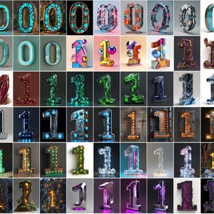 1185 Artistic Numbers Collection: Cyberpunk, Steampunk, and More - Etsy