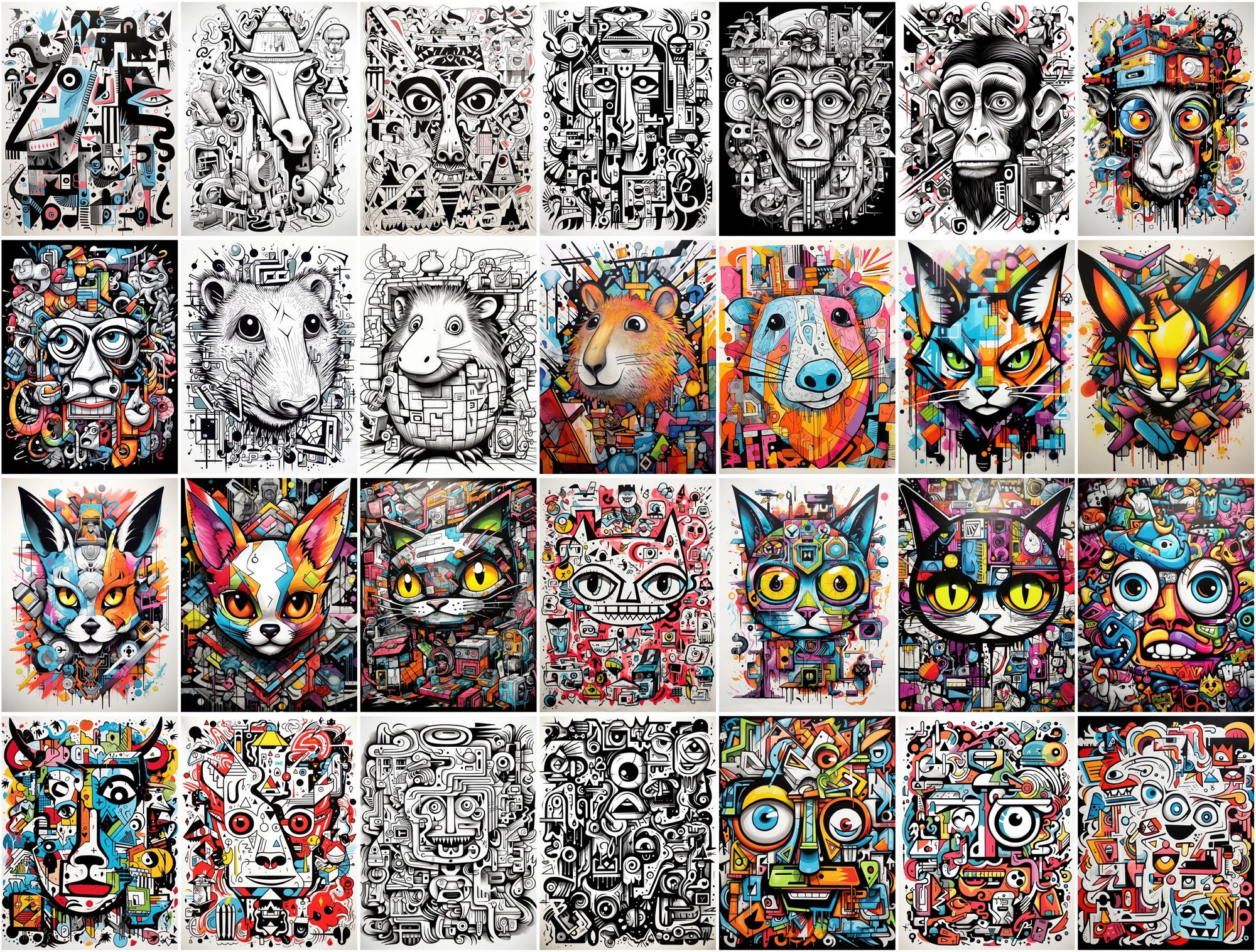 566 Unique Graffiti Doodle Animal Images for Commercial Use - Etsy