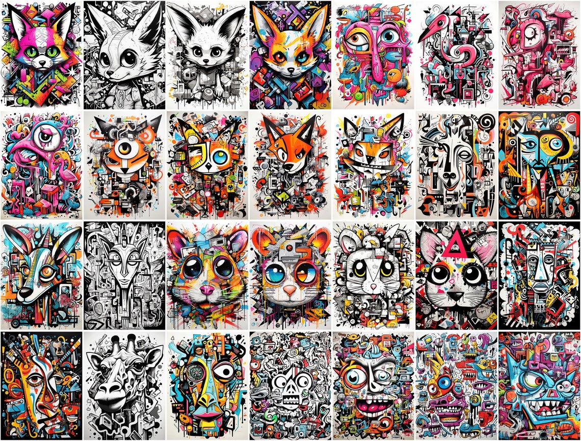 566 Unique Graffiti Doodle Animal Images for Commercial Use - Etsy