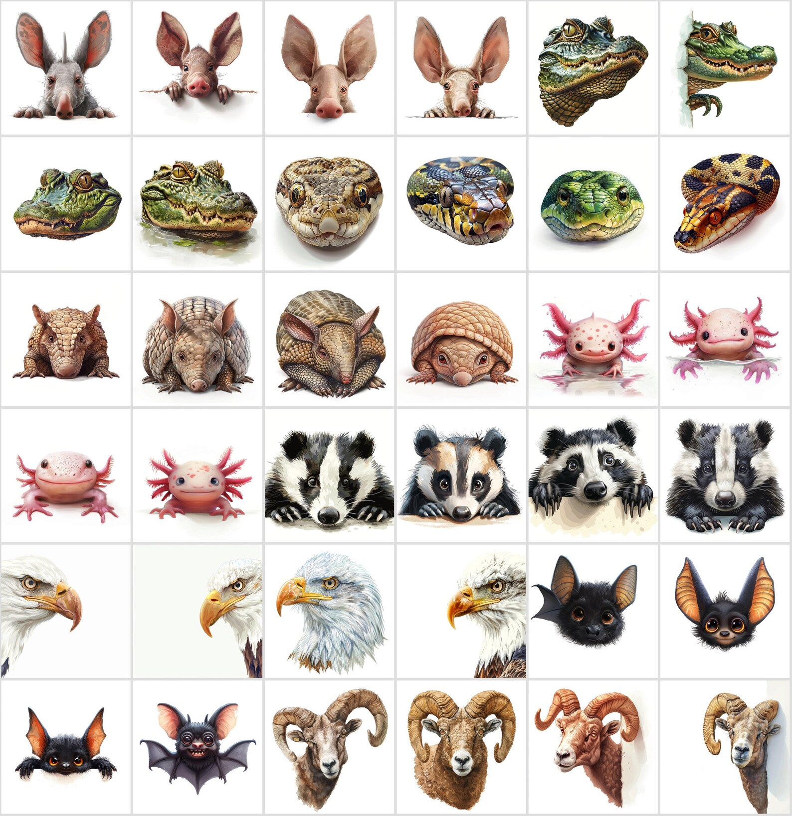 Peek-a-boo Animals! 460 Transparent PNG & JPG Graphics - Etsy