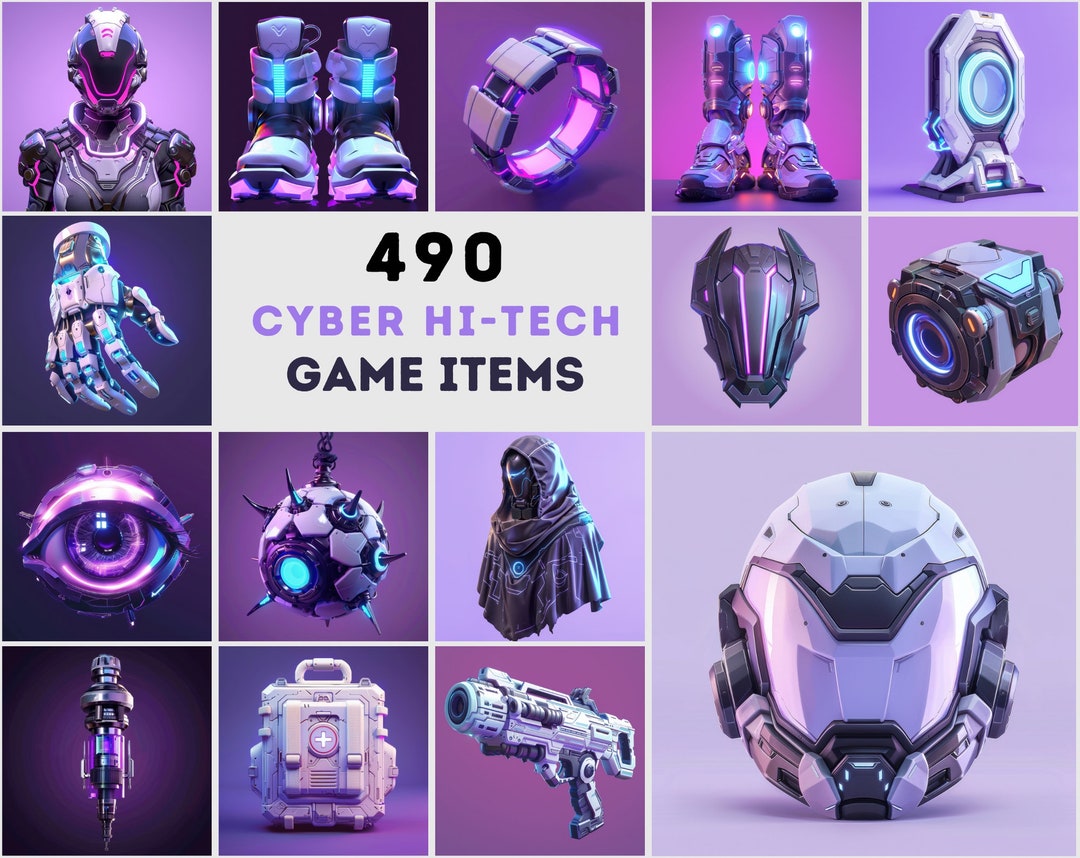 Cyber Modern Hi-tech Game Style Items - 490 JPG Images - Etsy