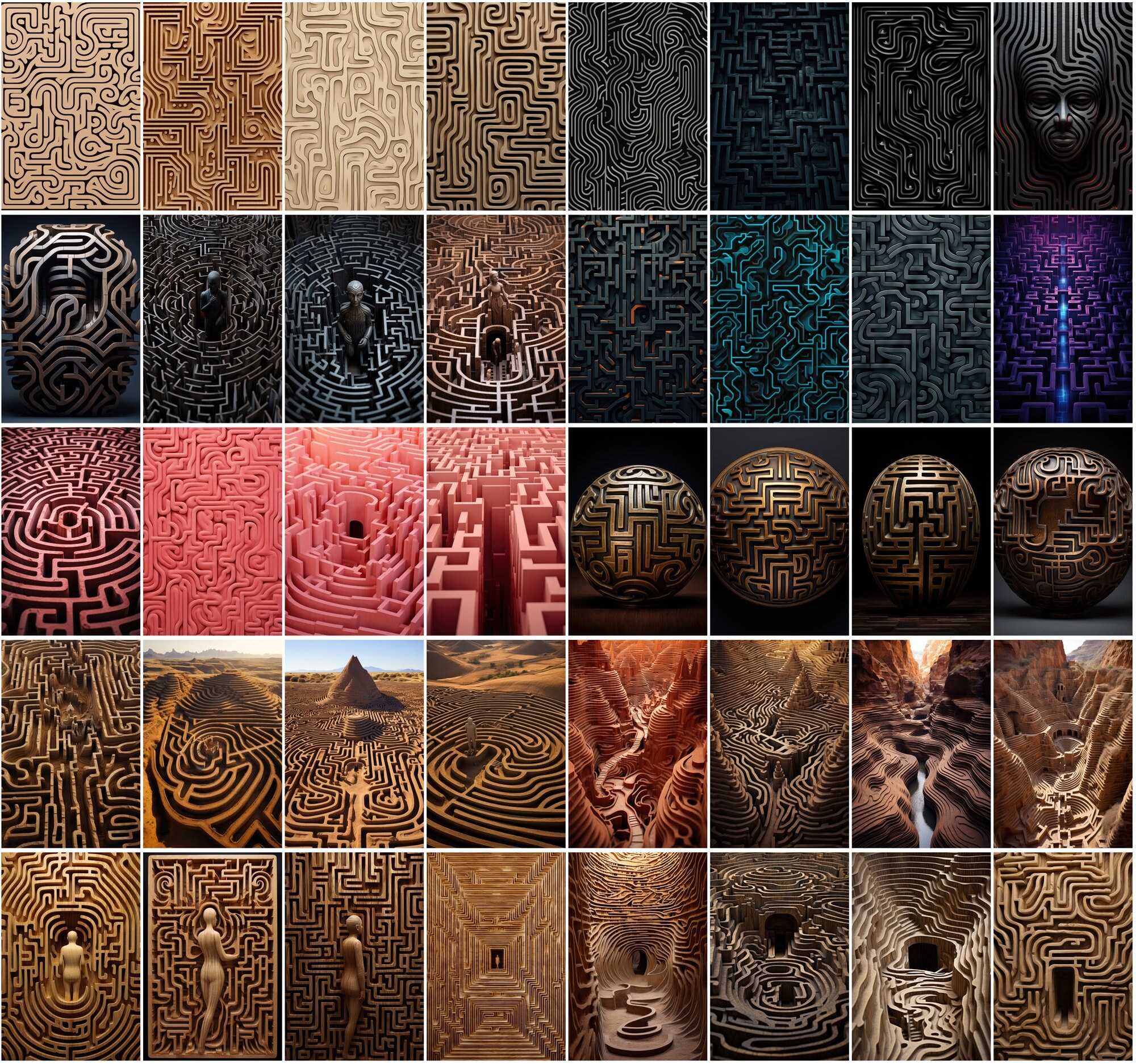 650 Colorful Maze Patterns, High-resolution Jpgs With Commercial ...