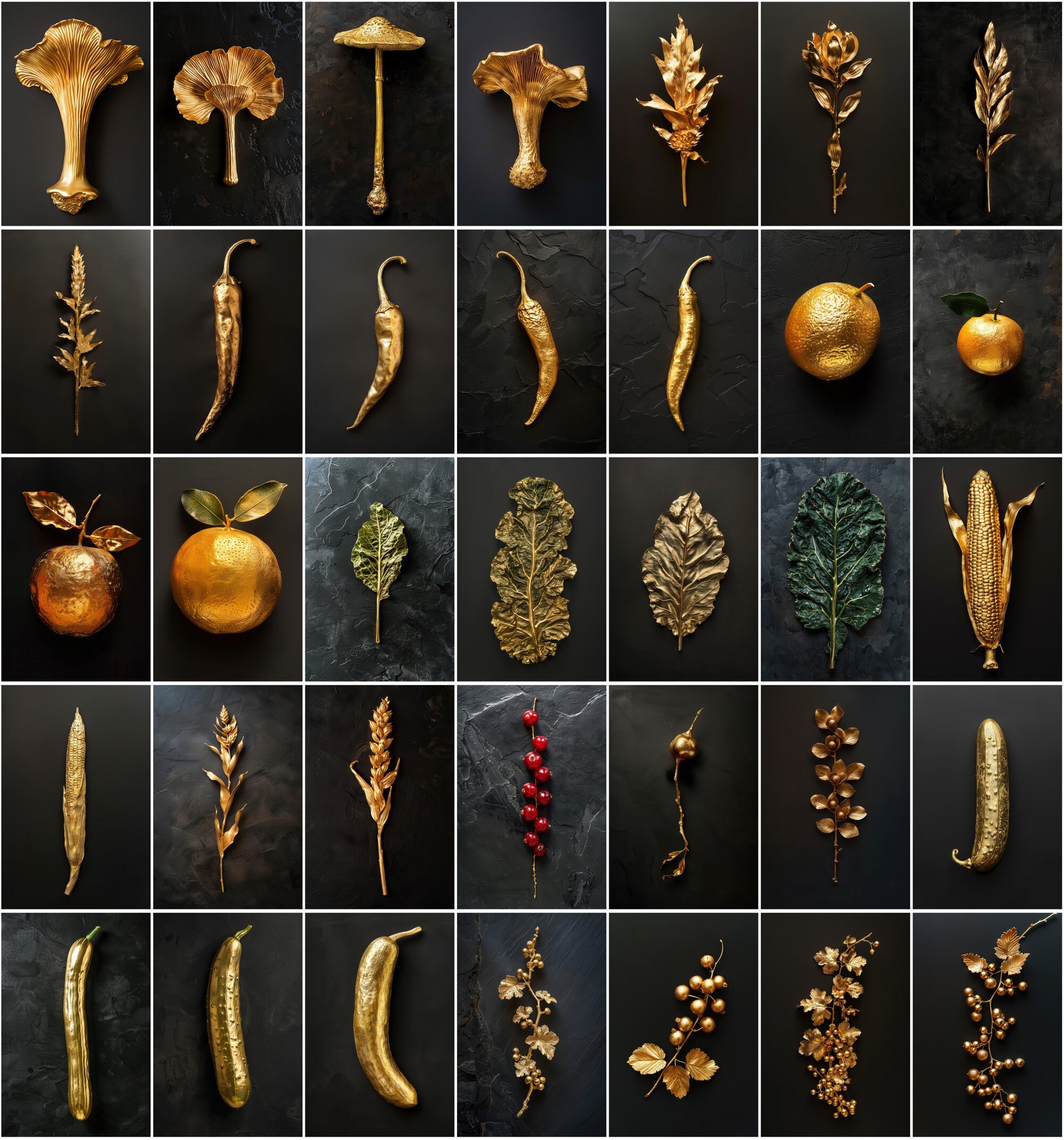 300 Gold Fruits & Vegetables Images - Etsy