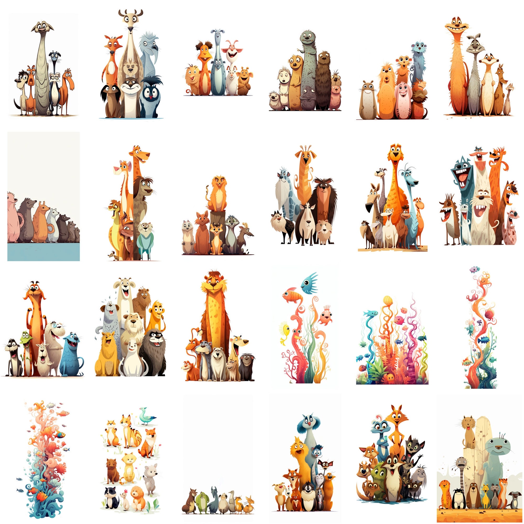 230 Quirky and Fun Animal Group Portraits - Etsy