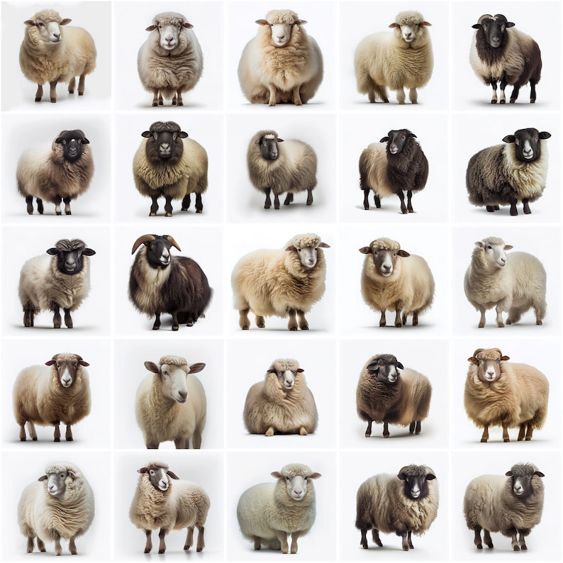 Sheep Breeds Clipart, 180+ PNG Images (digital Download) - Etsy