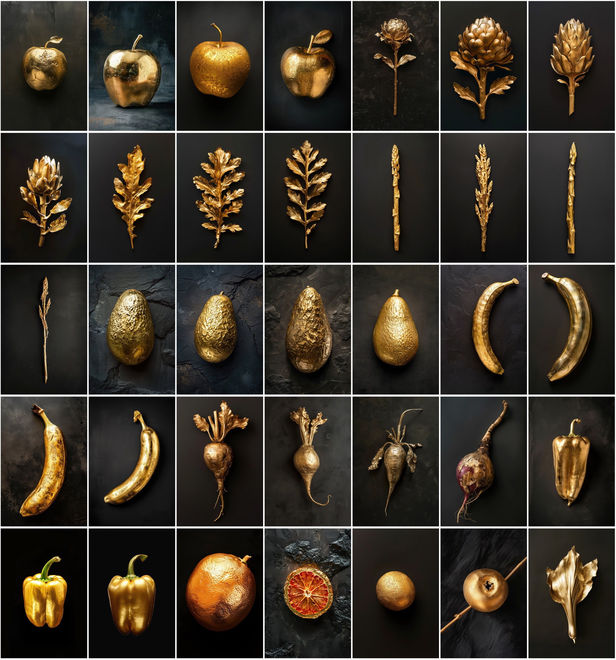 300 Gold Fruits & Vegetables Images - Etsy