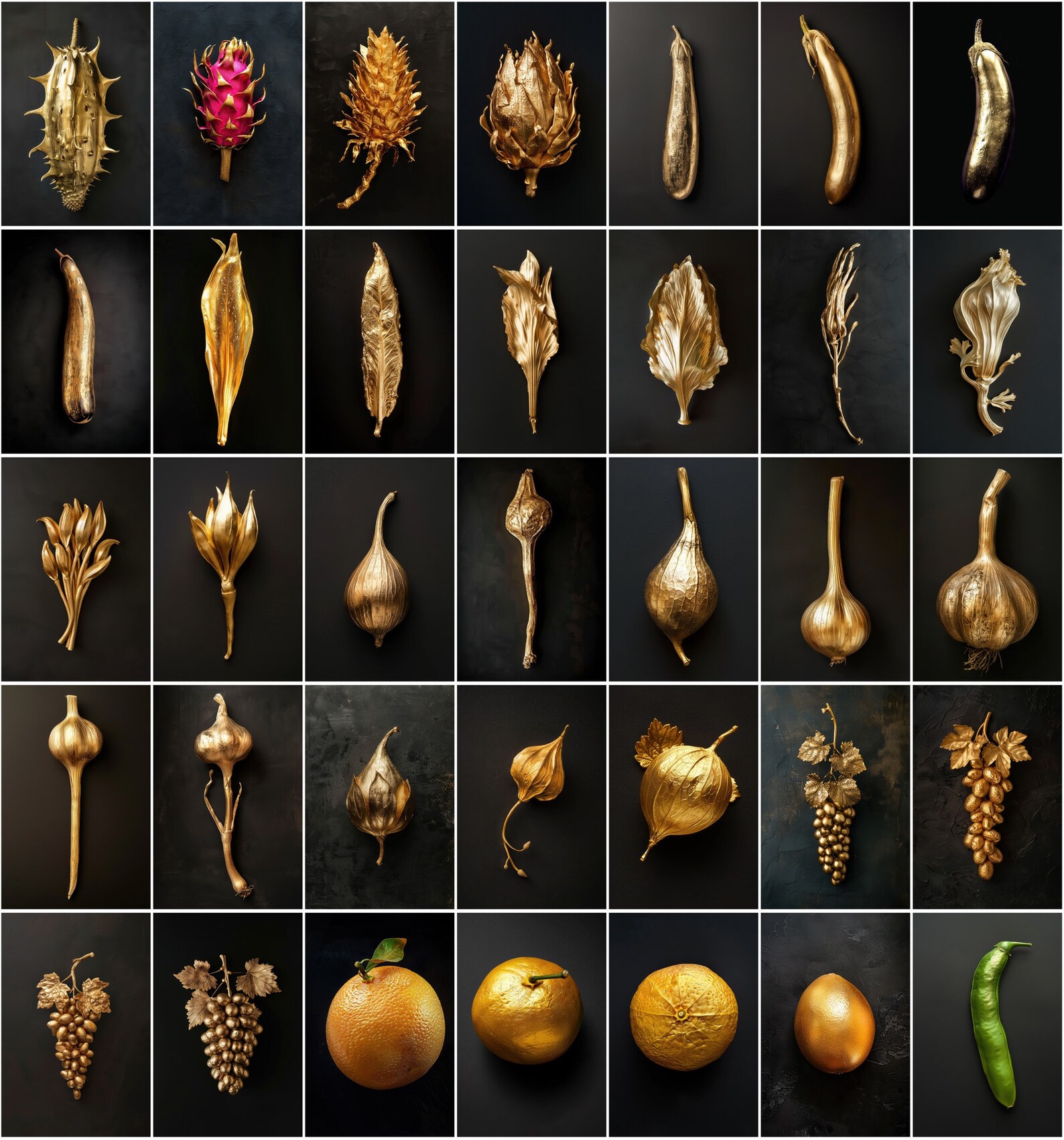 300 Gold Fruits & Vegetables Images - Etsy