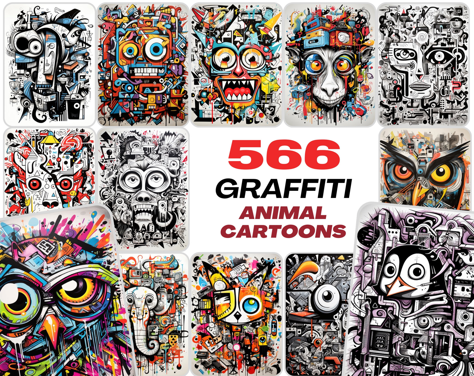 Graffiti Animals Characters