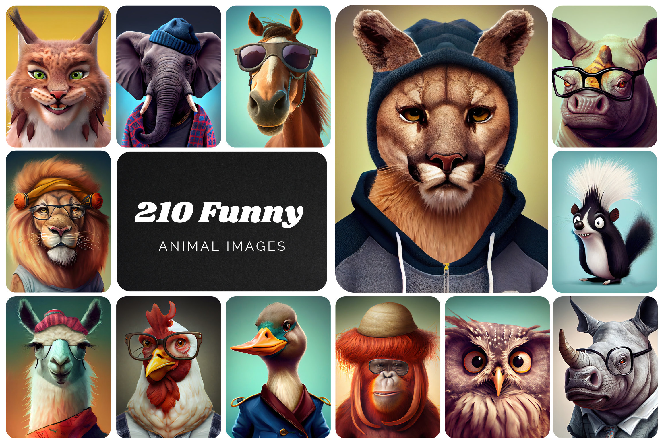 210 Printable Funny and Unique Animal Images - Perfect for Home Decor ...