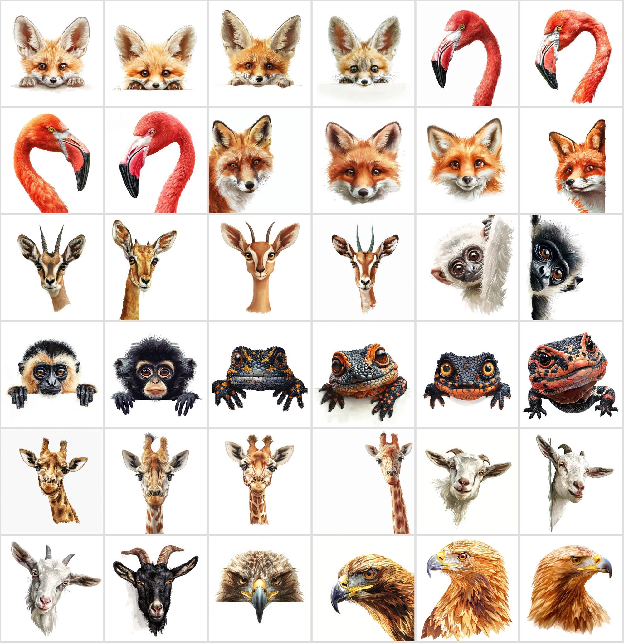 Peek-a-boo Animals! 460 Transparent PNG & JPG Graphics - Etsy