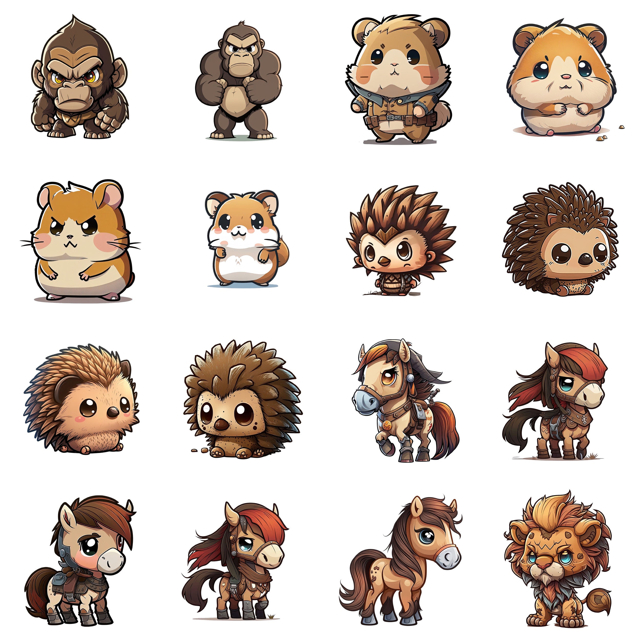 117 Adorable Chibi Animal Illustrations With Transparent Backgrounds ...