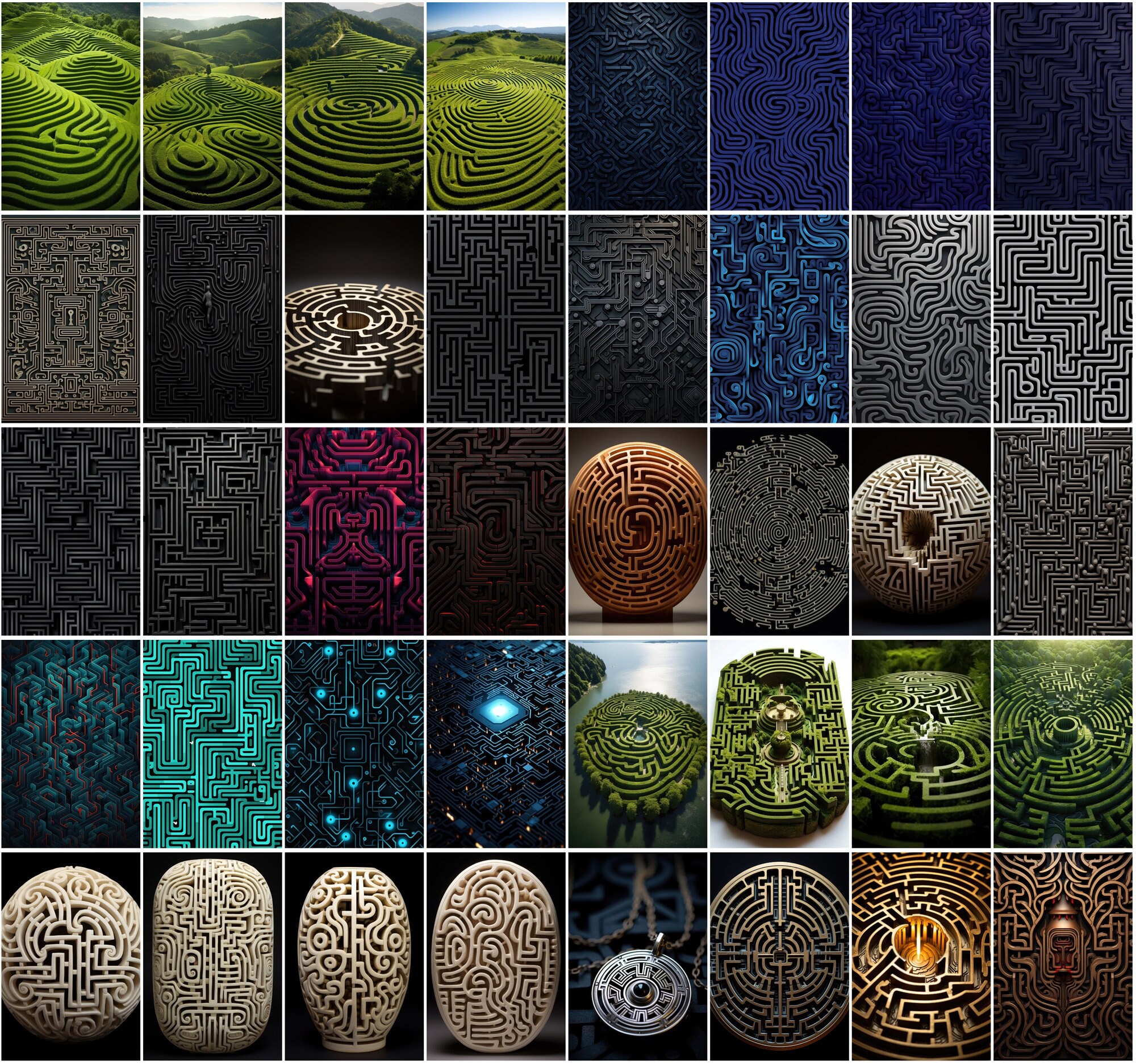 650 Colorful Maze Patterns, High-resolution Jpgs With Commercial ...