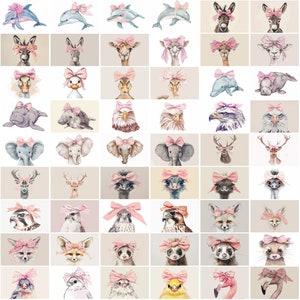 Cute Animal Images With Pink Bow - 600 High-resolution Jpgs ...