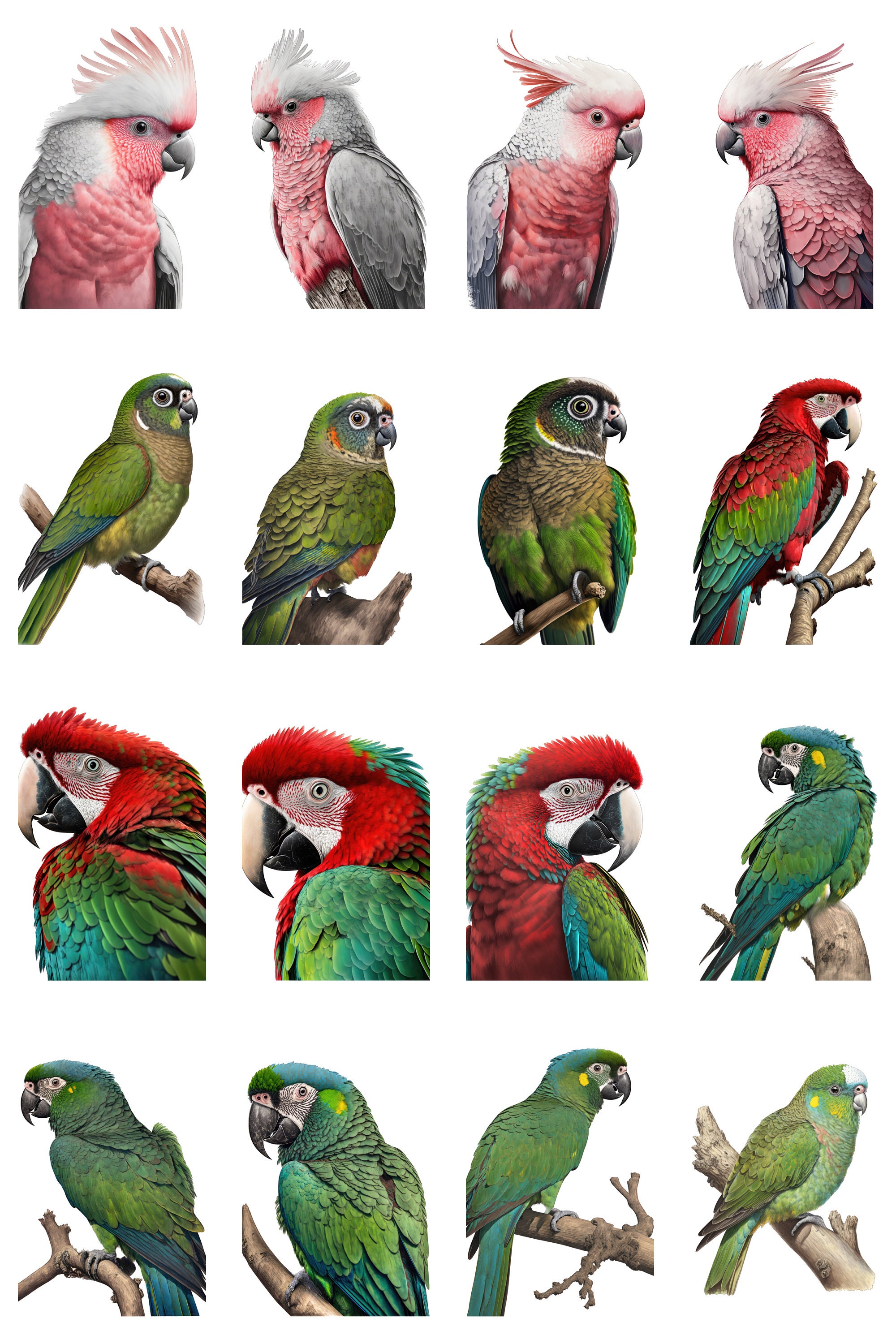 Stunning Parrot Image Bundle - 160 High-quality PNG Parrot ...