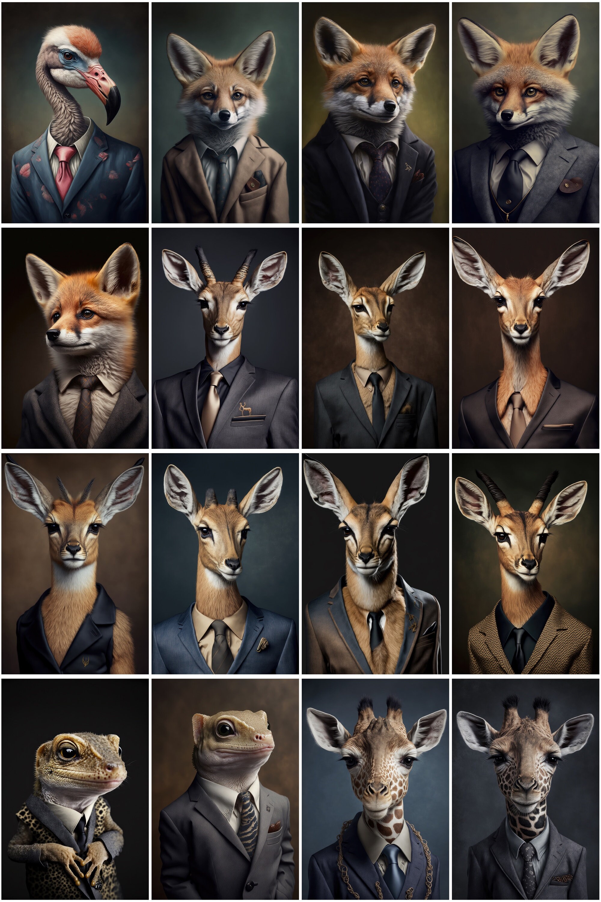 Adorable Baby Animals in Business Suits 390 Whimsical - Etsy