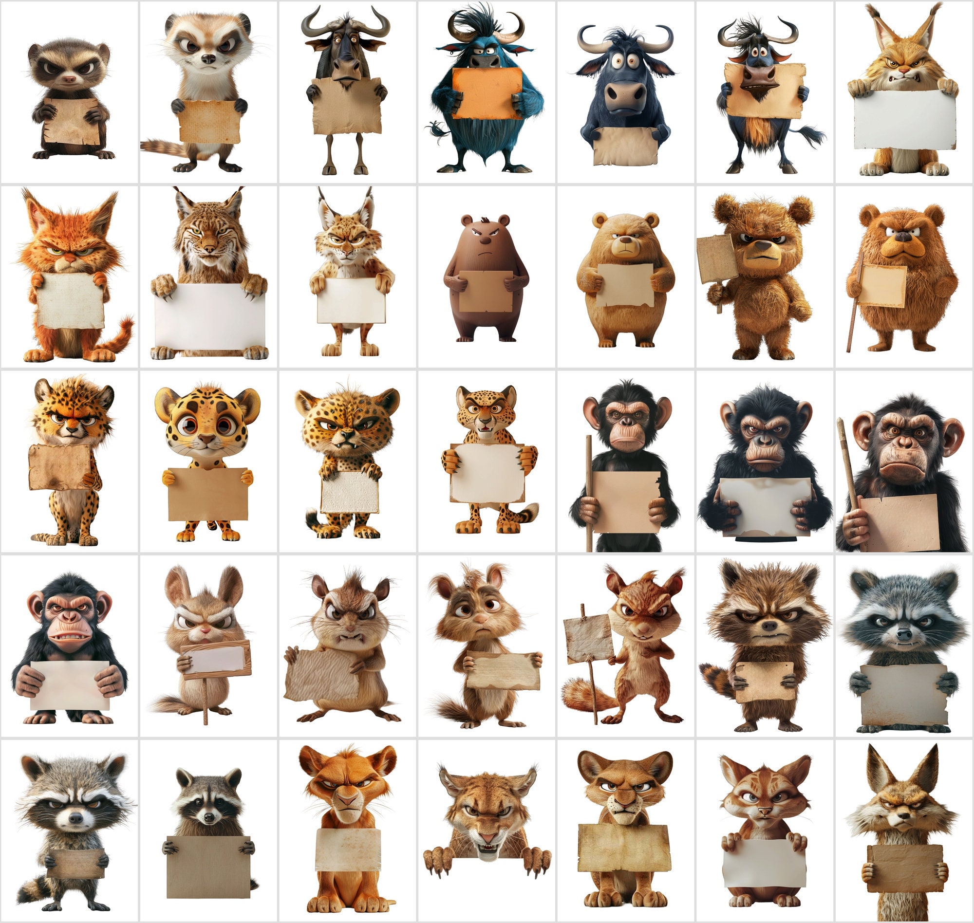 430 Angry, Fluffy Animals With Signs High-resolution PNG & JPG Images ...