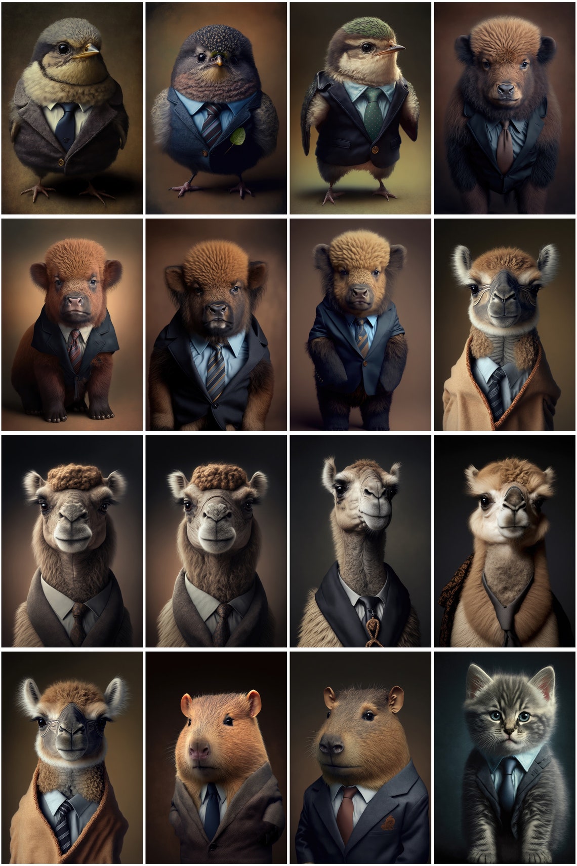 Adorable Baby Animals in Business Suits 390 Whimsical - Etsy