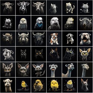 500 Chalk Animal Illustrations High-resolution JPG, Commercial License ...