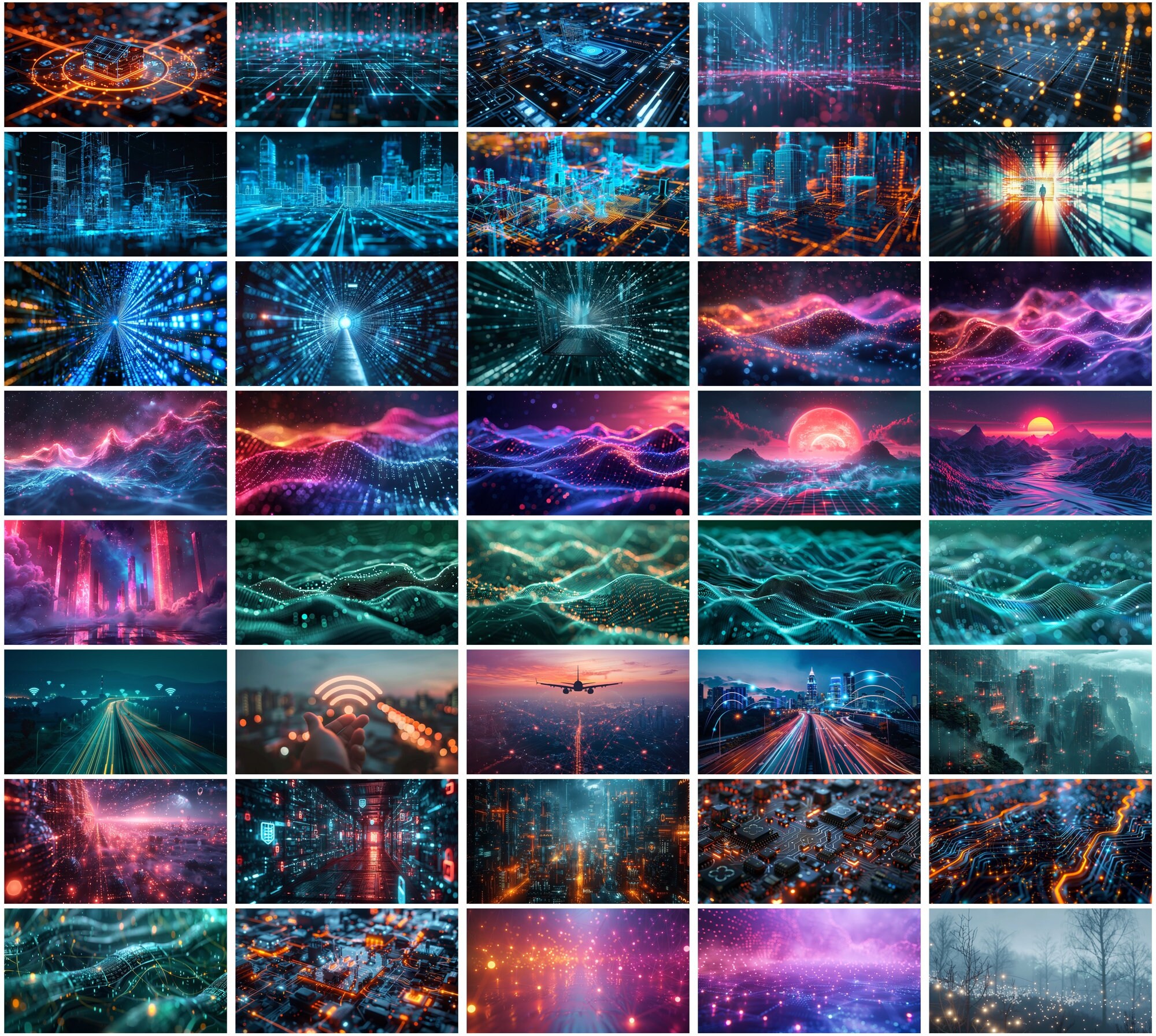 Futuristic Digital Art Collection - 500 Tech Related Images - Etsy