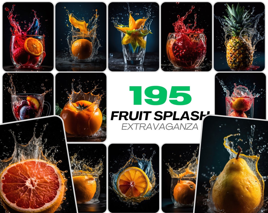 Ultimate Splash Art: 195 Fruit-inspired, High-res Pngs - Etsy