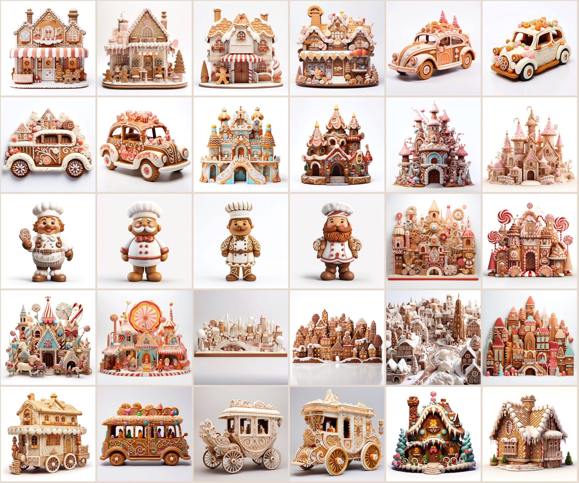 Ultimate Gingerbread Creations Collection - 400 Transparent Png's - Etsy