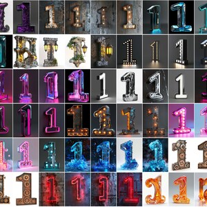 1185 Artistic Numbers Collection: Cyberpunk, Steampunk, and More - Etsy