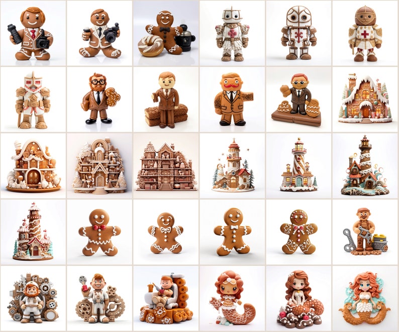 Ultimate Gingerbread Creations Collection - 400 Transparent Png's - Etsy