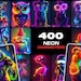 Neon Characters and Animals Collection - 400 Colorful JPG Images With ...