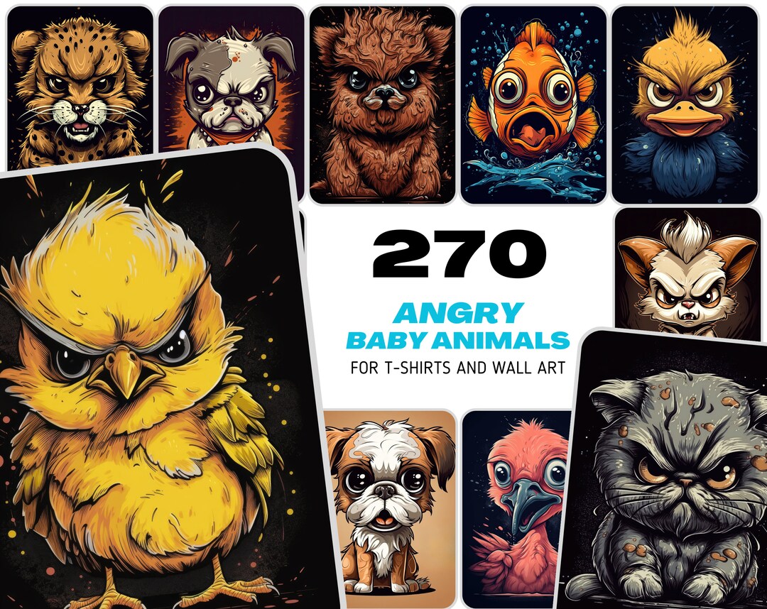 Angry Animals Cartoon Bundle: 270 High-quality, Adorable & Furious ...