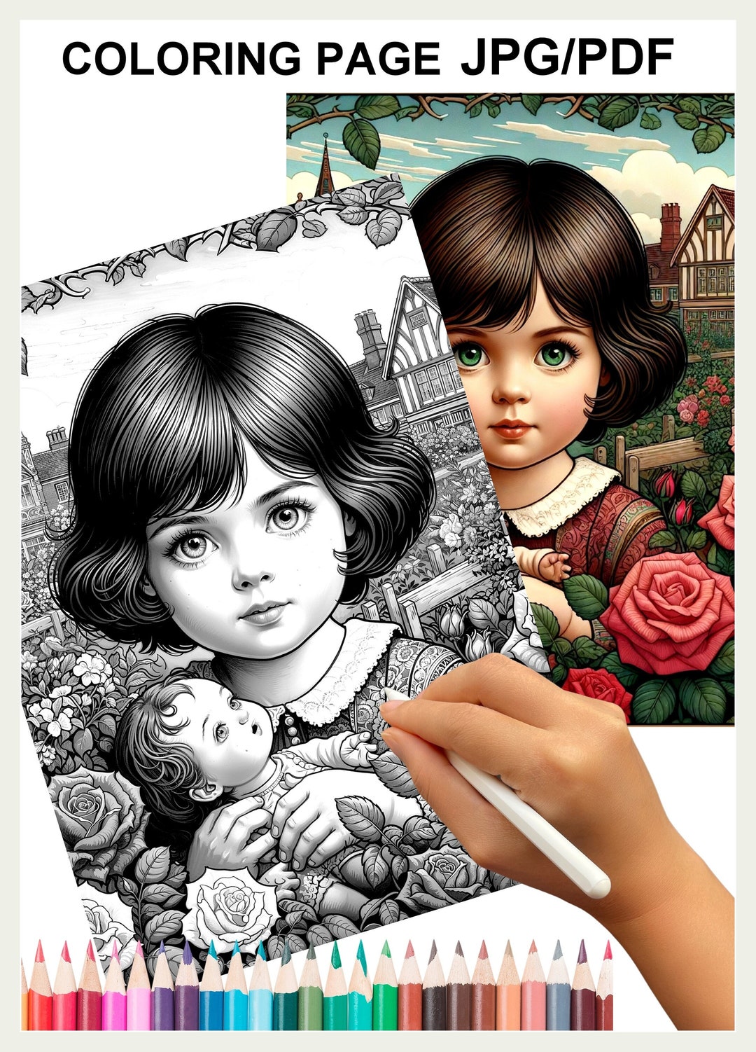Series girl Coloring Page for Adults Kids Coloring Page Instant ...