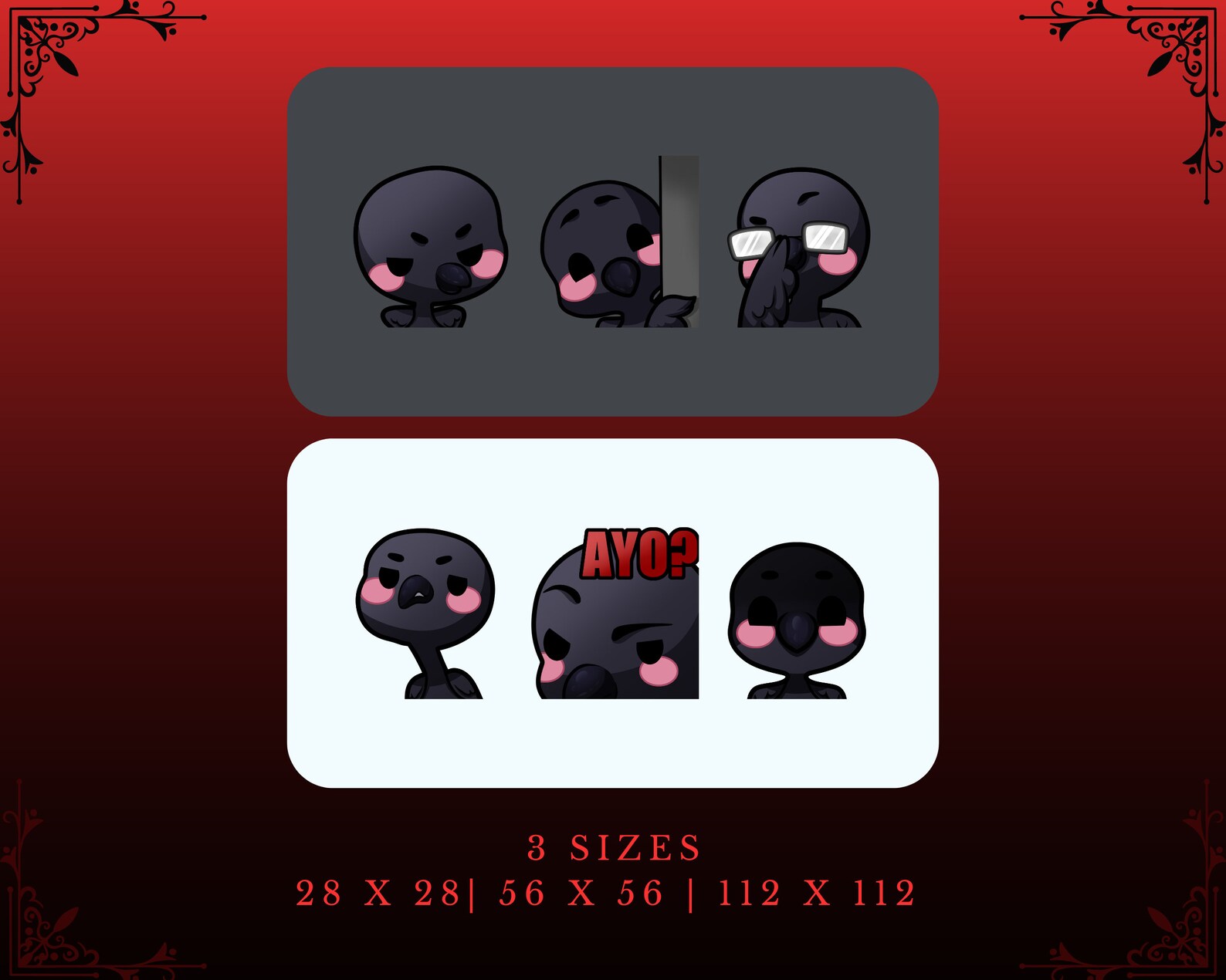 Emotes "judgmental Crow" - Twitch - Discord - Youtube - Stream - Tiktok ...
