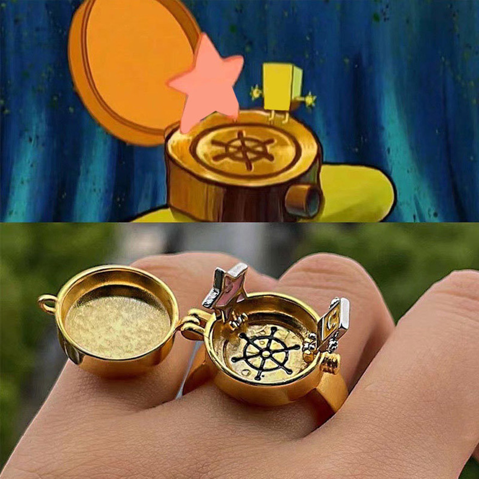 Spongebob Bff Ring Spongebob Rotate Ring Spongebob Ring Best - Etsy
