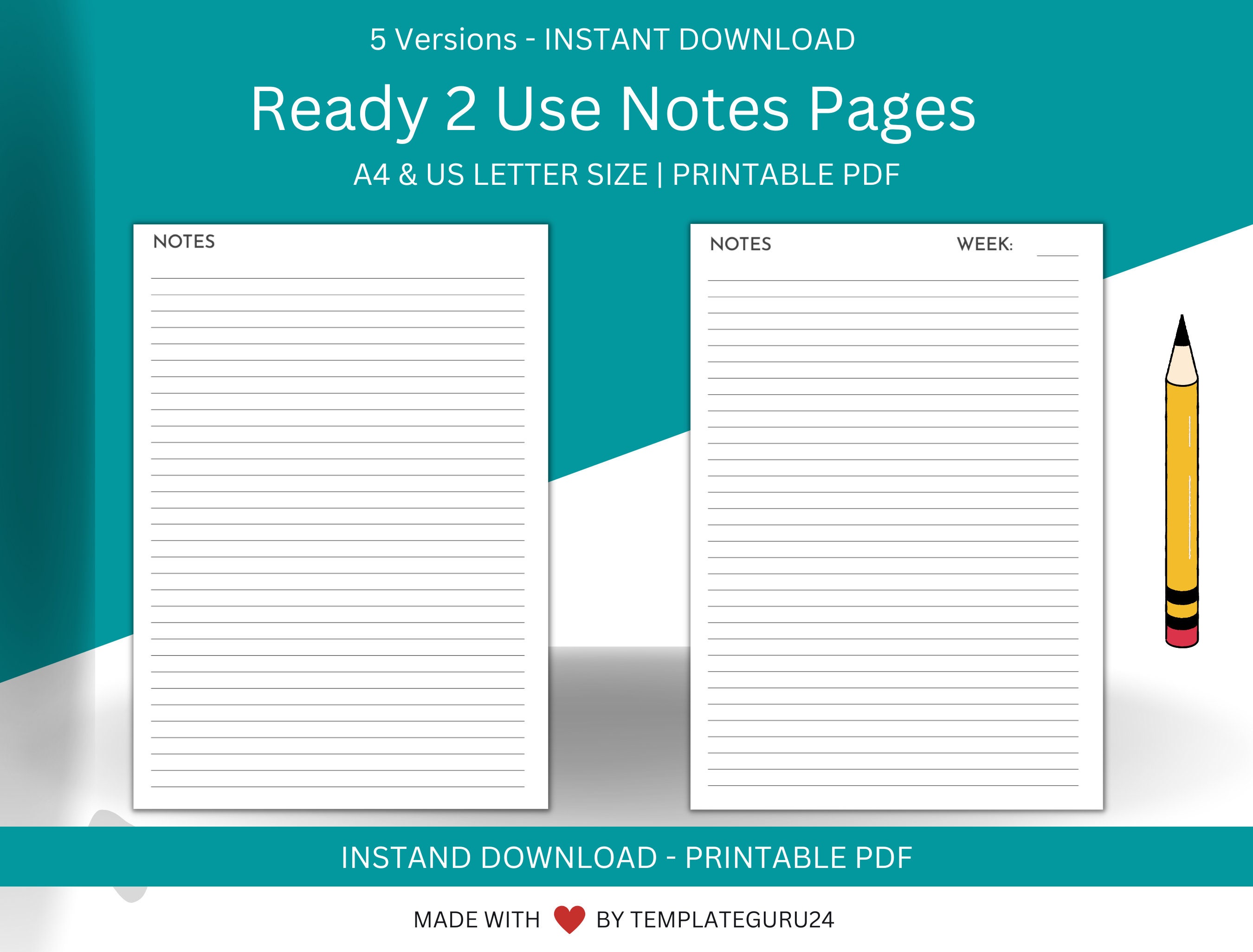 Note Page Printable, Note Template, Note Letter, Note Paper, Note ...