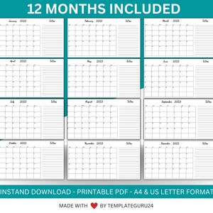 2023 Monthly Calendar With Notes & Todos, Printable Calendar Template ...