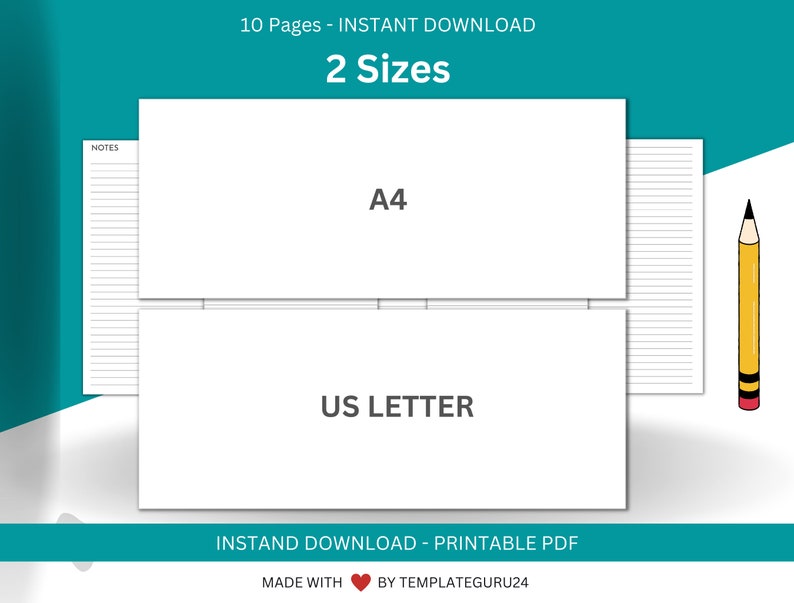 Note Page Printable, Note Template, Note Letter, Note Paper, Note ...