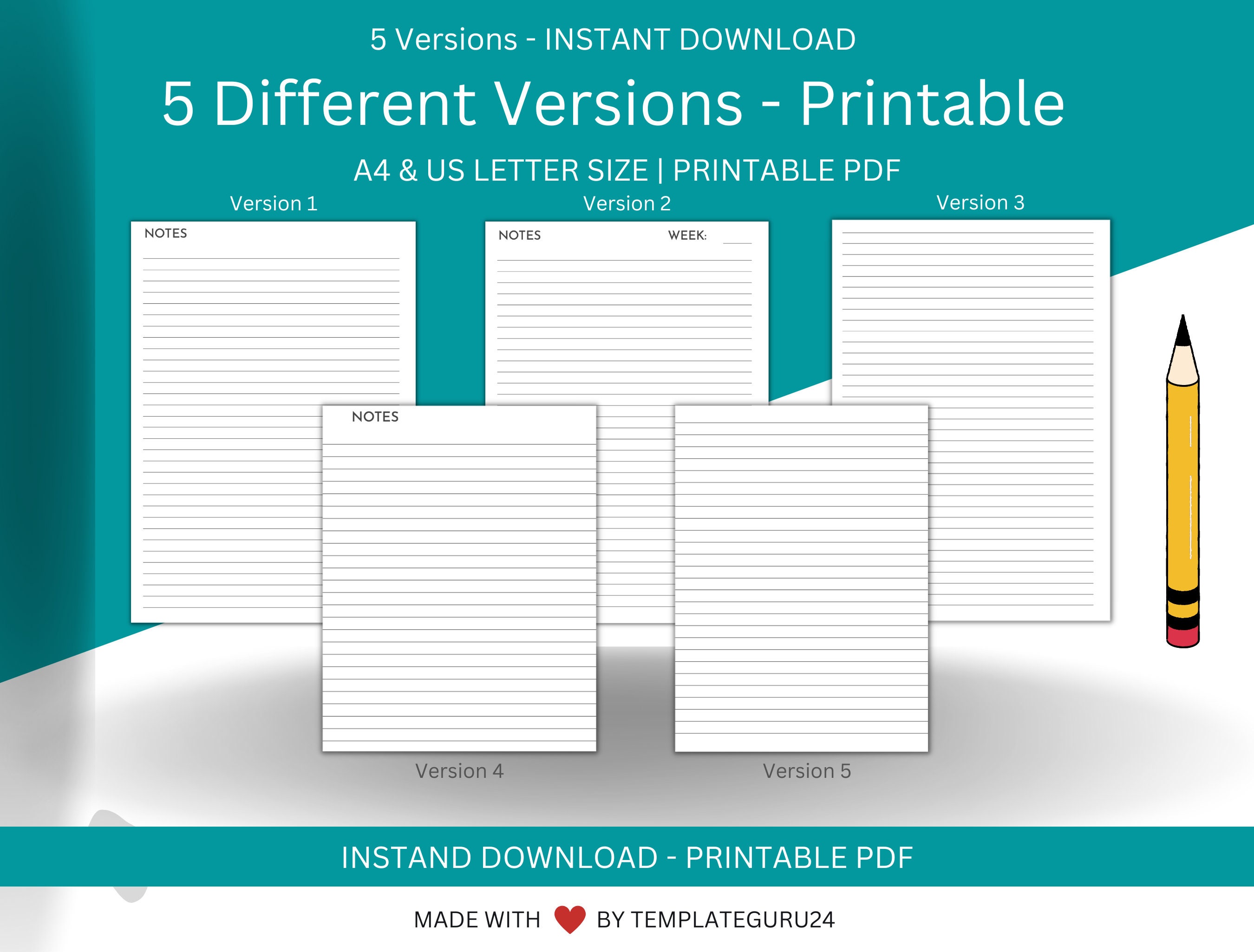 Note Page Printable, Note Template, Note Letter, Note Paper, Note ...