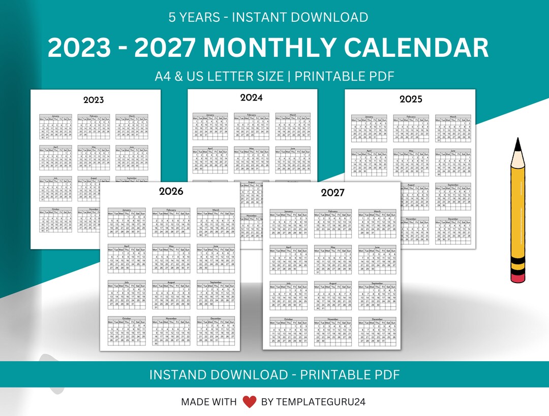 Five Year Planner 2023 - 2027 | Instant Download | Printable | Annual ...