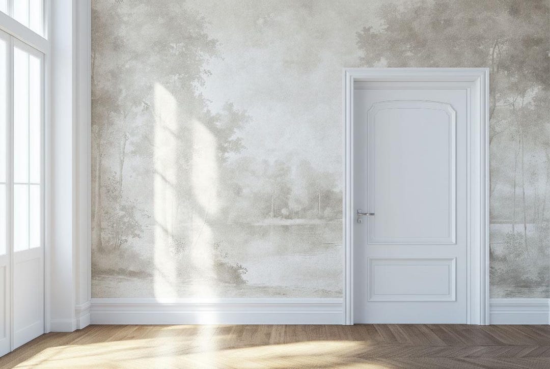 Sepia Forest Wallpaper Mural, Beige Tree Wall Decor, Custom Size - Etsy