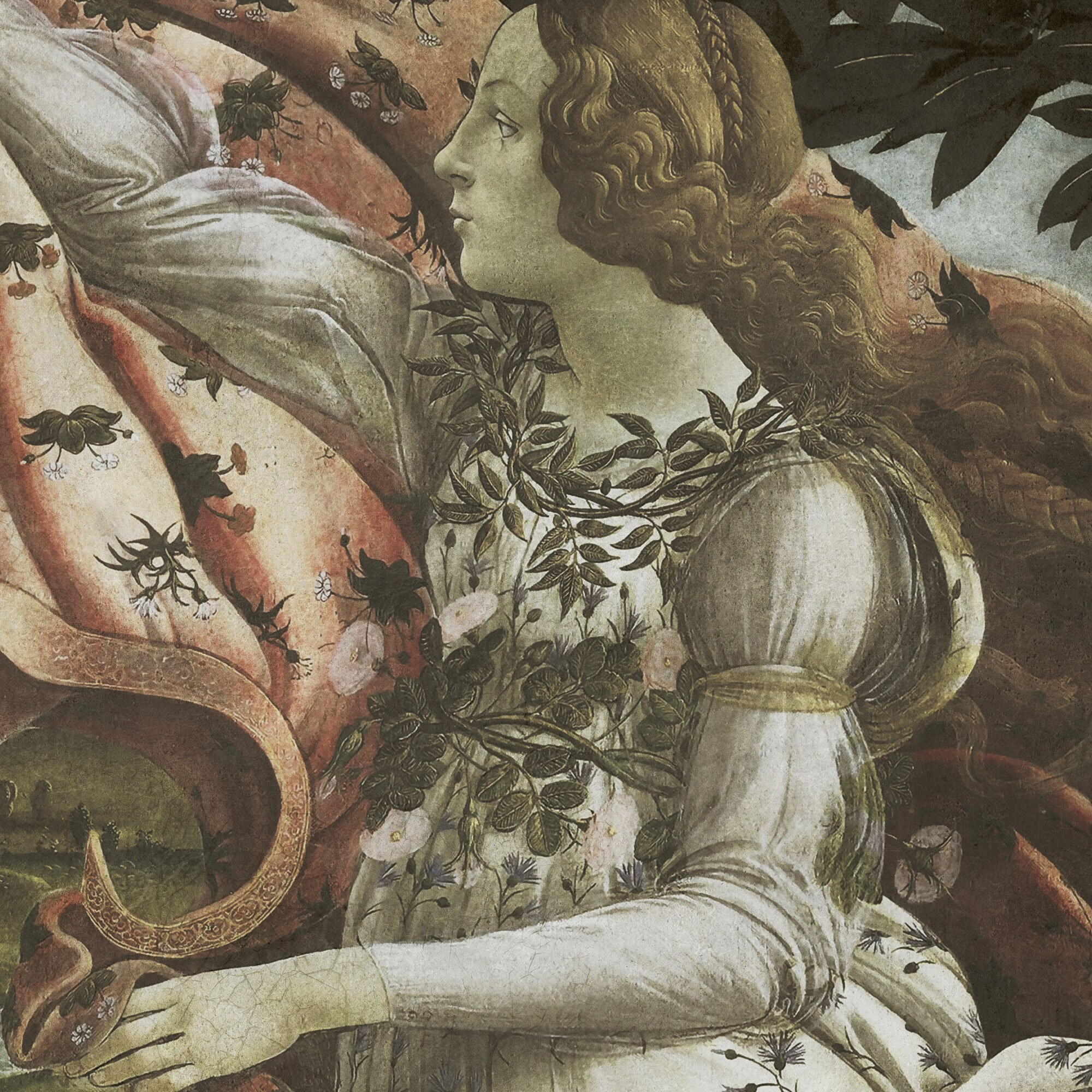 Vintage Painted WALLPAPER MURAL. Renaissance Painting - Etsy