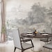 Subtle Wallpaper, Watercolor Landscape Wall MURAL. Painting, Trees ...