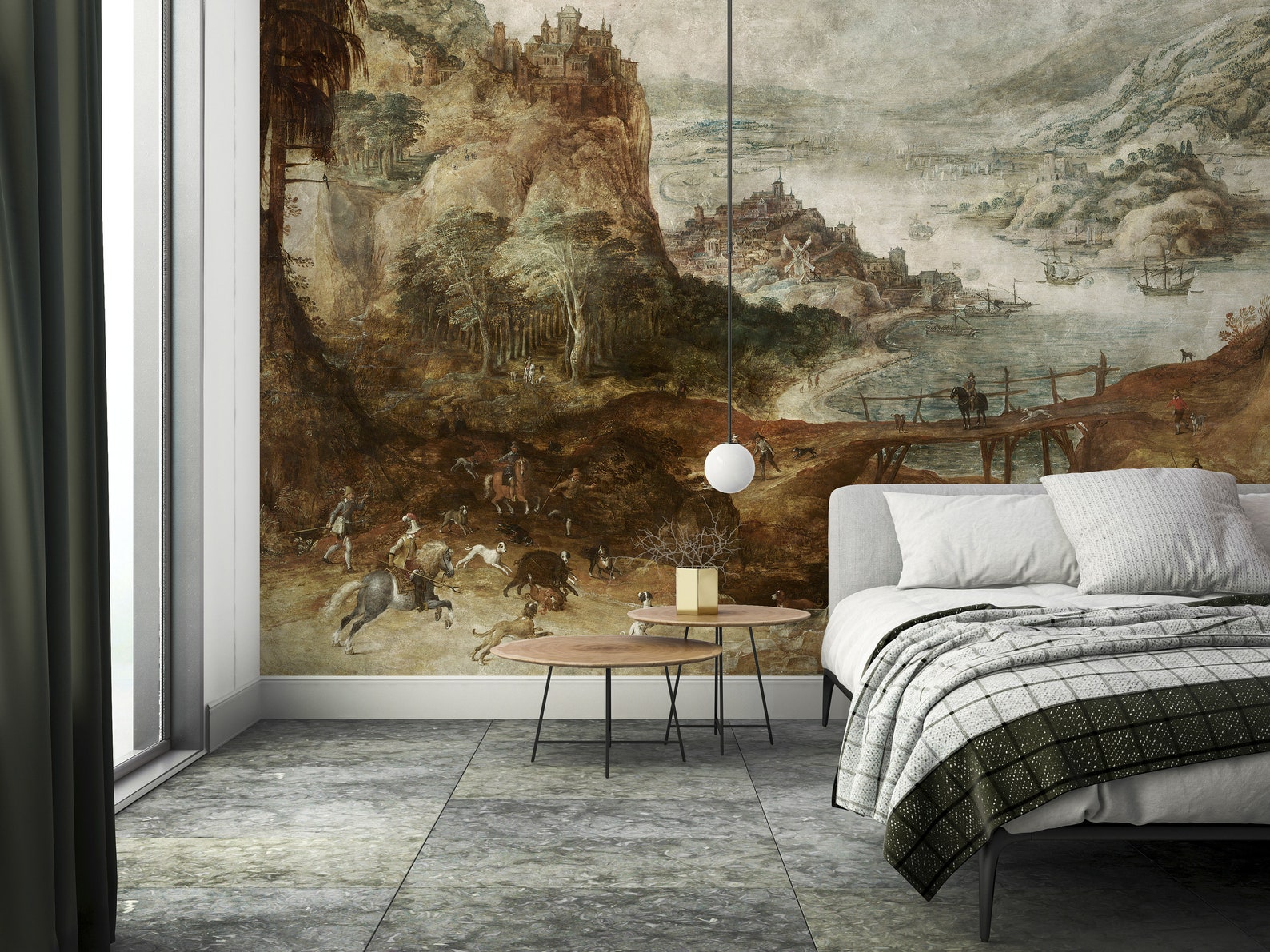 Renaissance Painting, Scenic Wall Mural. Vinyl Large Wallpaper Classic ...