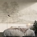 Subtle Wallpaper, Watercolor Landscape Wall MURAL. Painting, Trees ...