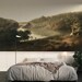 Subtle Wallpaper, Watercolor Landscape Wall MURAL. Painting, Trees ...